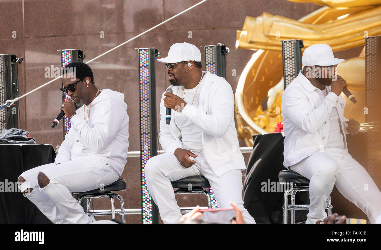 New York, NY - May 25, 2019: Boyz II Men group performs on stage during ...