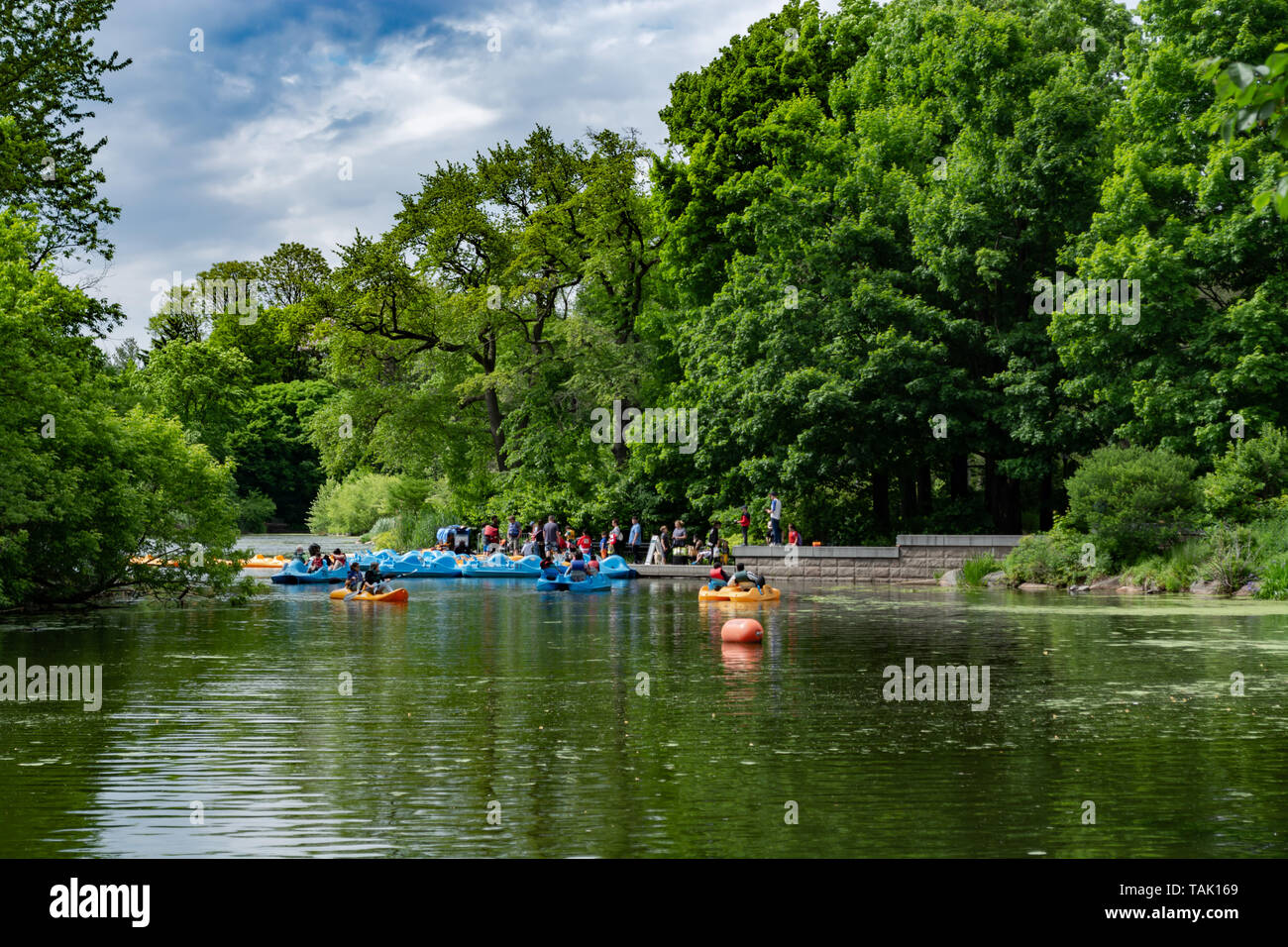 Boats for rental at the Prospect Park lake, Brooklyn Stock Photo - Alamy