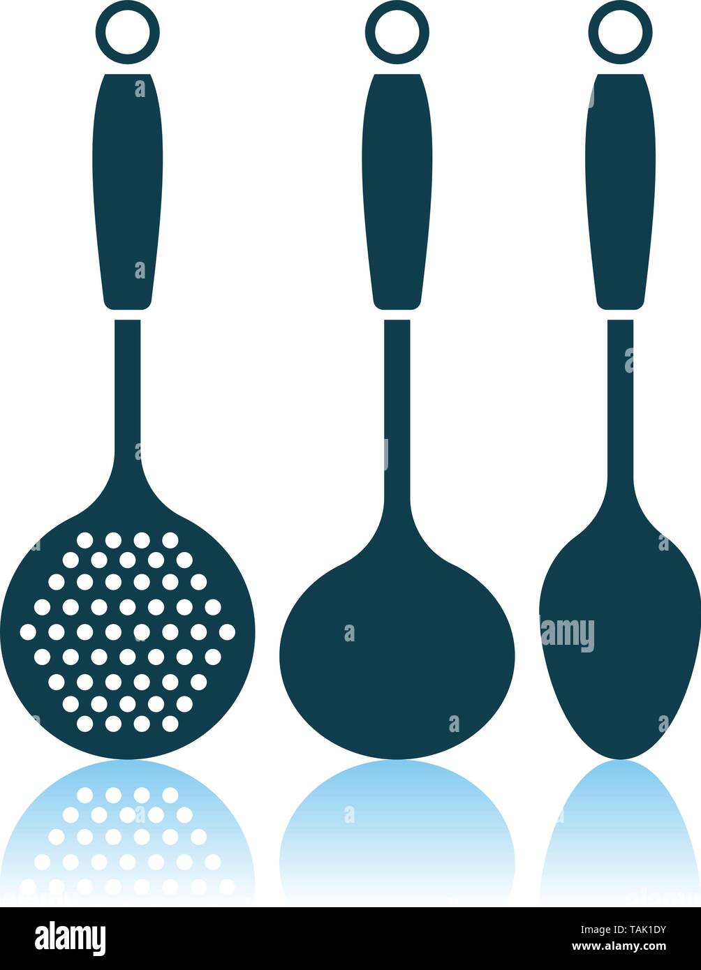 Ladle Set Icon. Shadow Reflection Design. Vector Illustration Stock ...