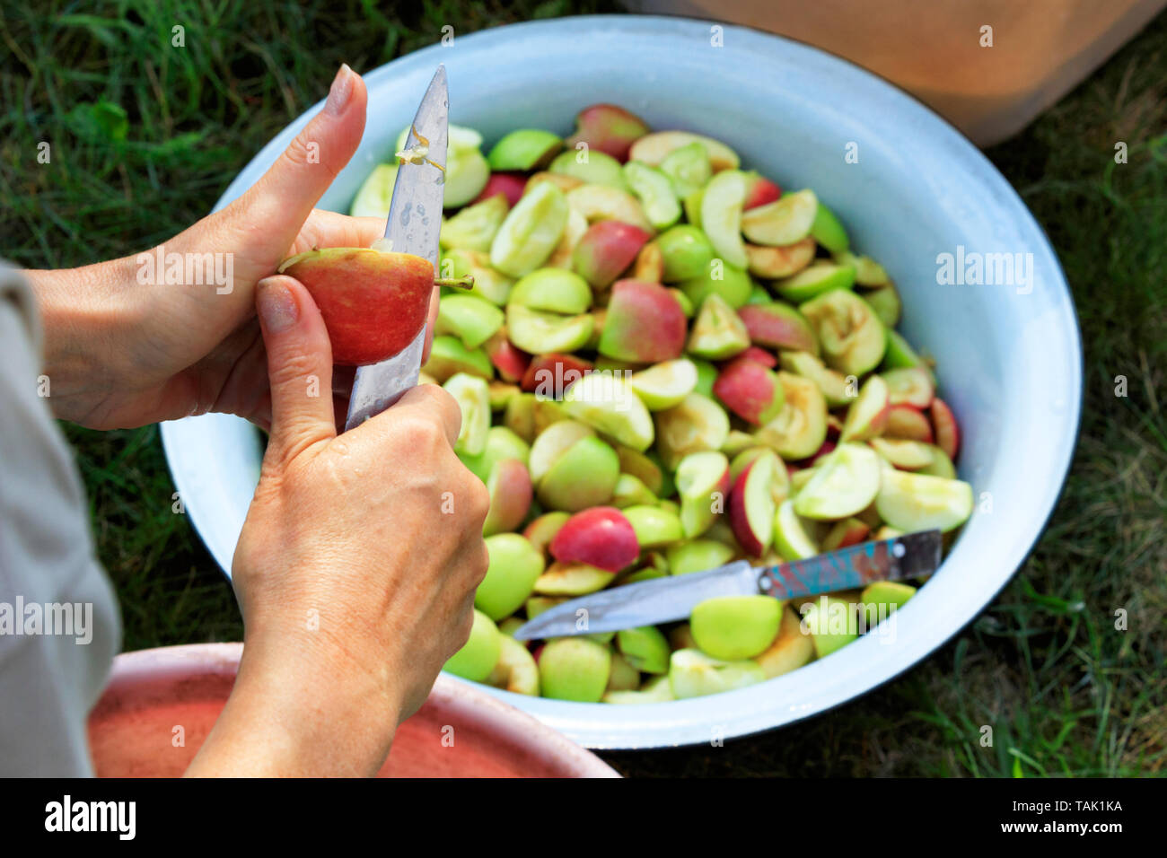 Throwing apple peel hi-res stock photography and images - Alamy