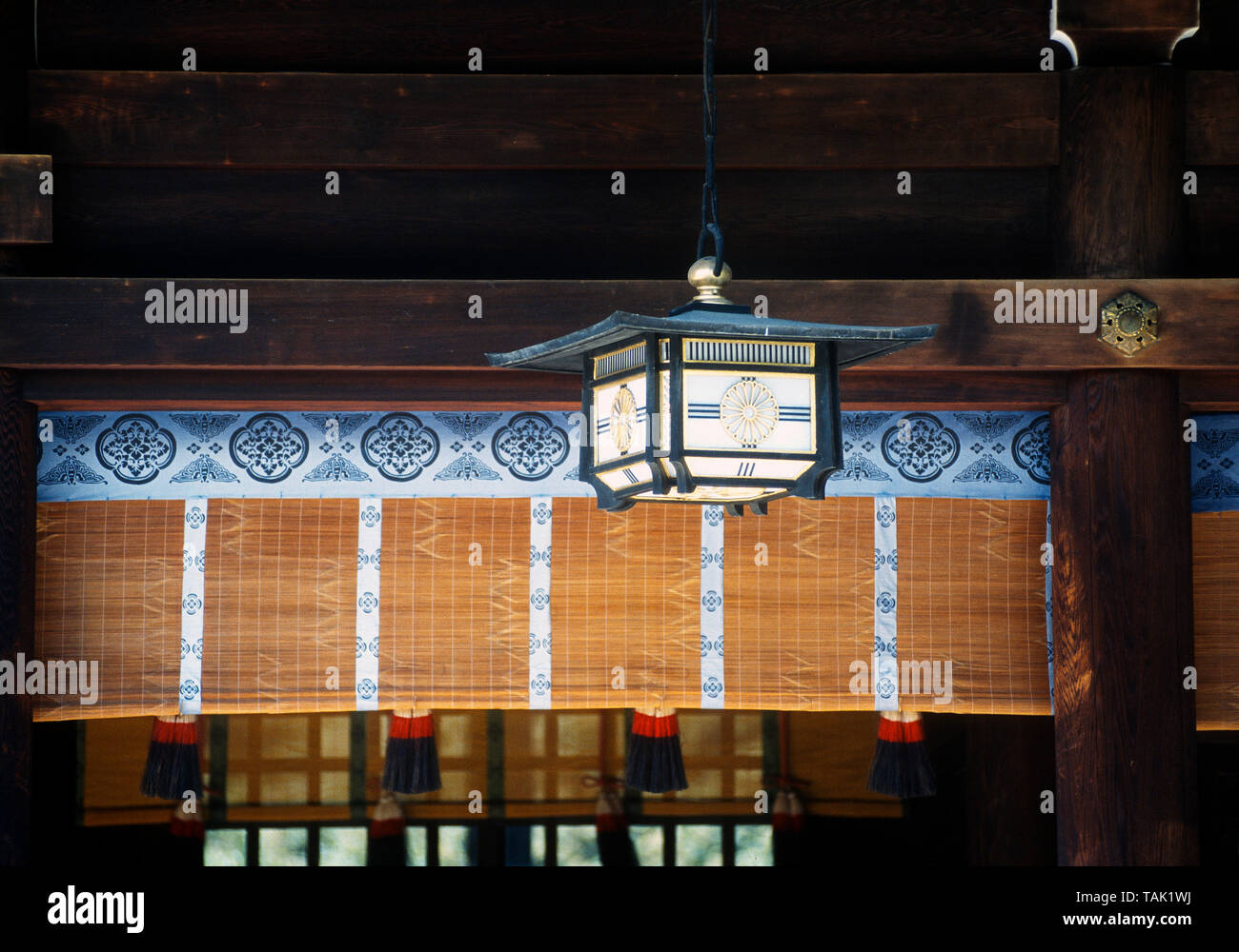 Shrine lantern with imperial chrysanthemum motif, Meiji Shrine, Tokyo ...