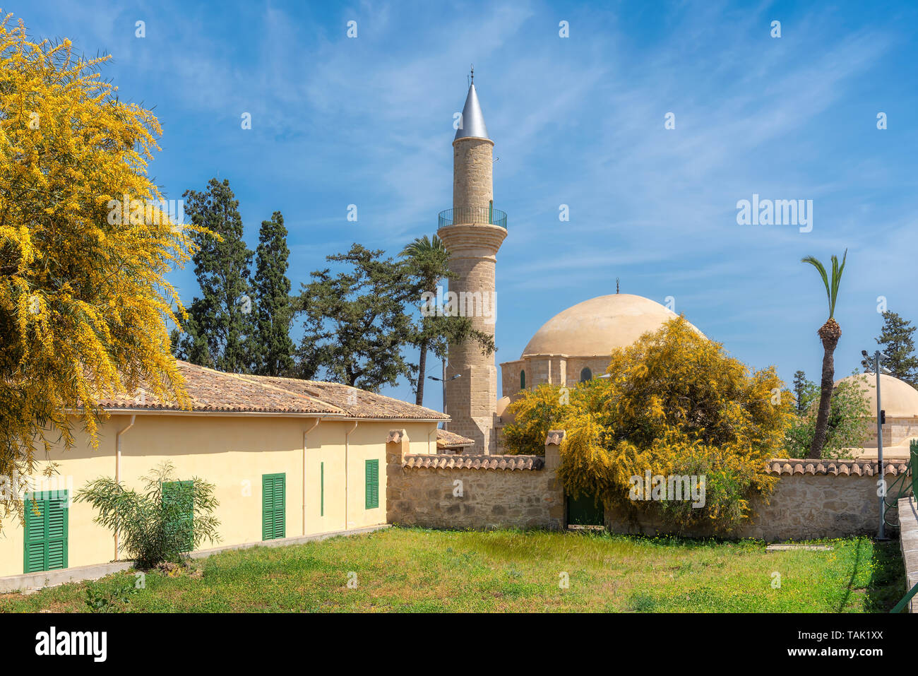 Hala sultan Tekke Muslim shrine mosque located near the salt lake of ...
