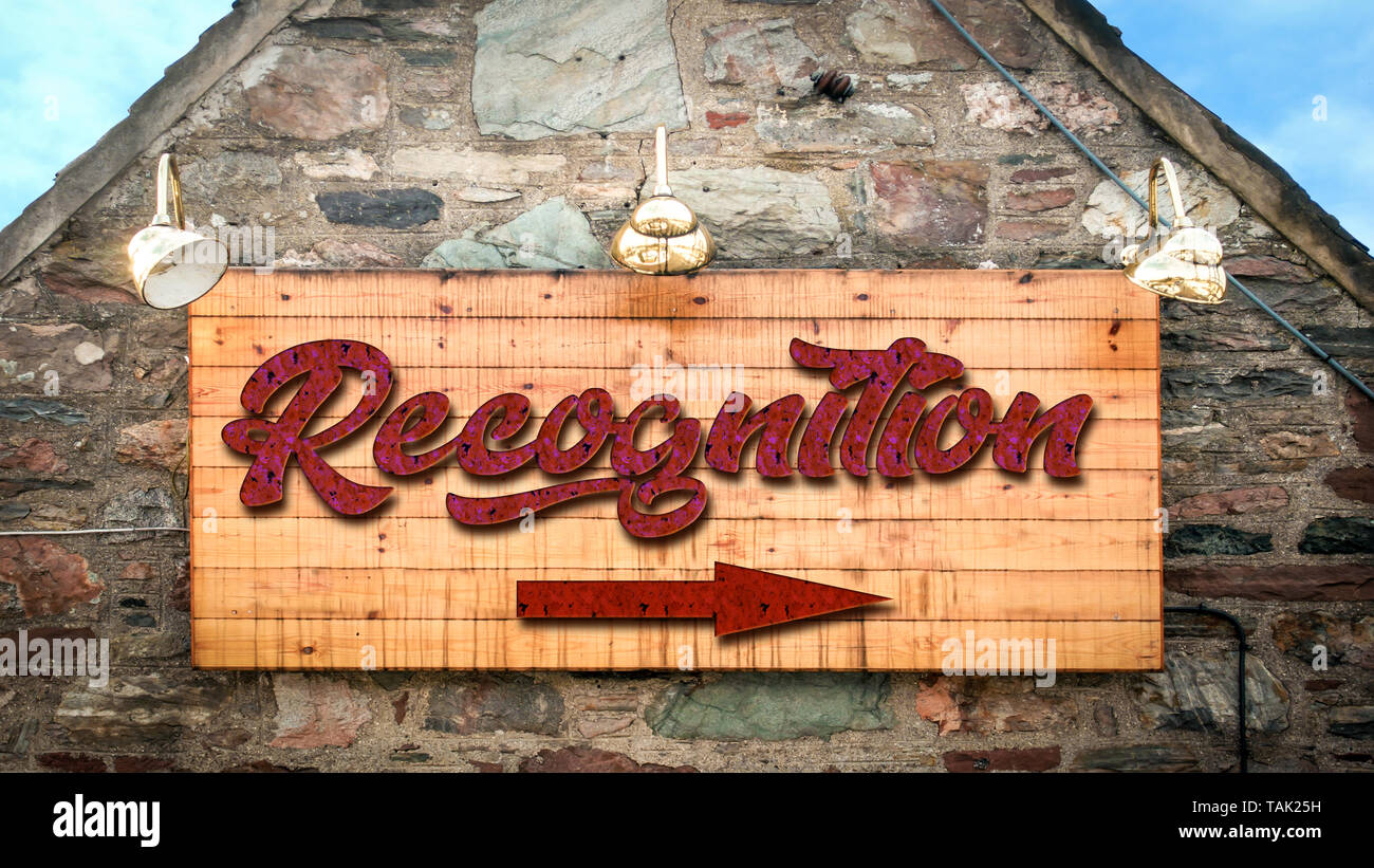 Street Sign the Direction Way to Recognition Stock Photo - Alamy