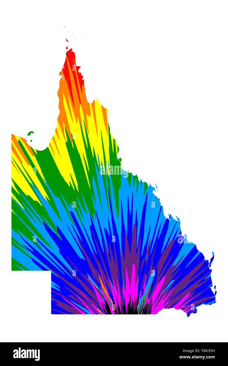 Queensland (Australian states and territories, Qld) map is designed ...