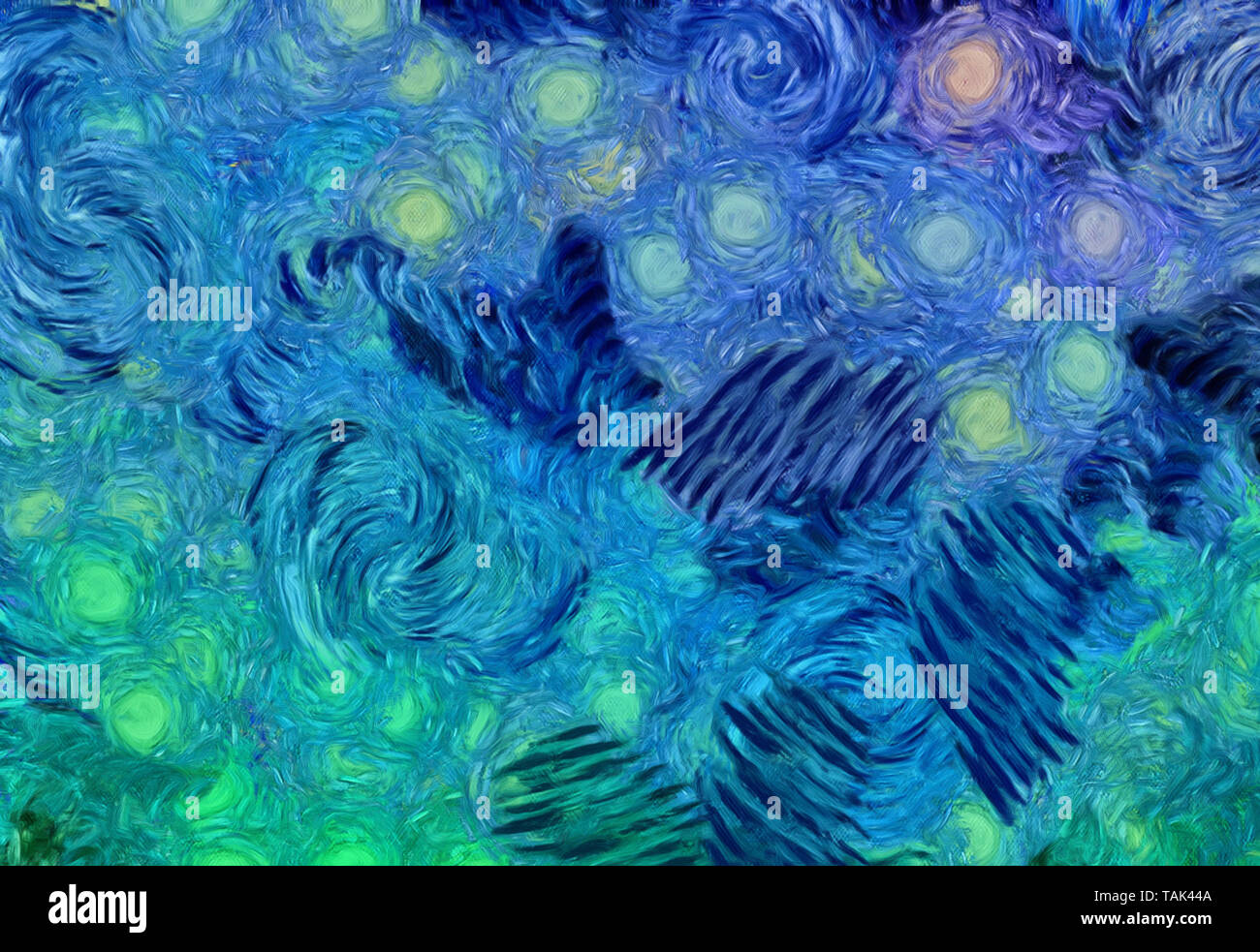 Abstract texture background. Digital painting in Vincent Van Gogh style ...