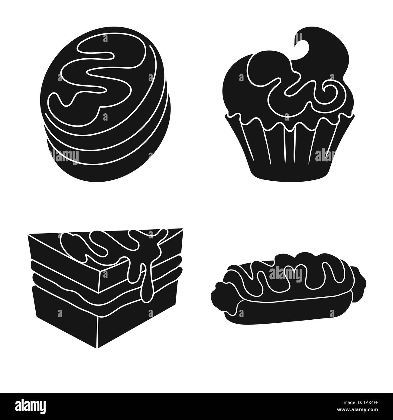 Isolated object of sweetness and product sign. Collection of sweetness ...