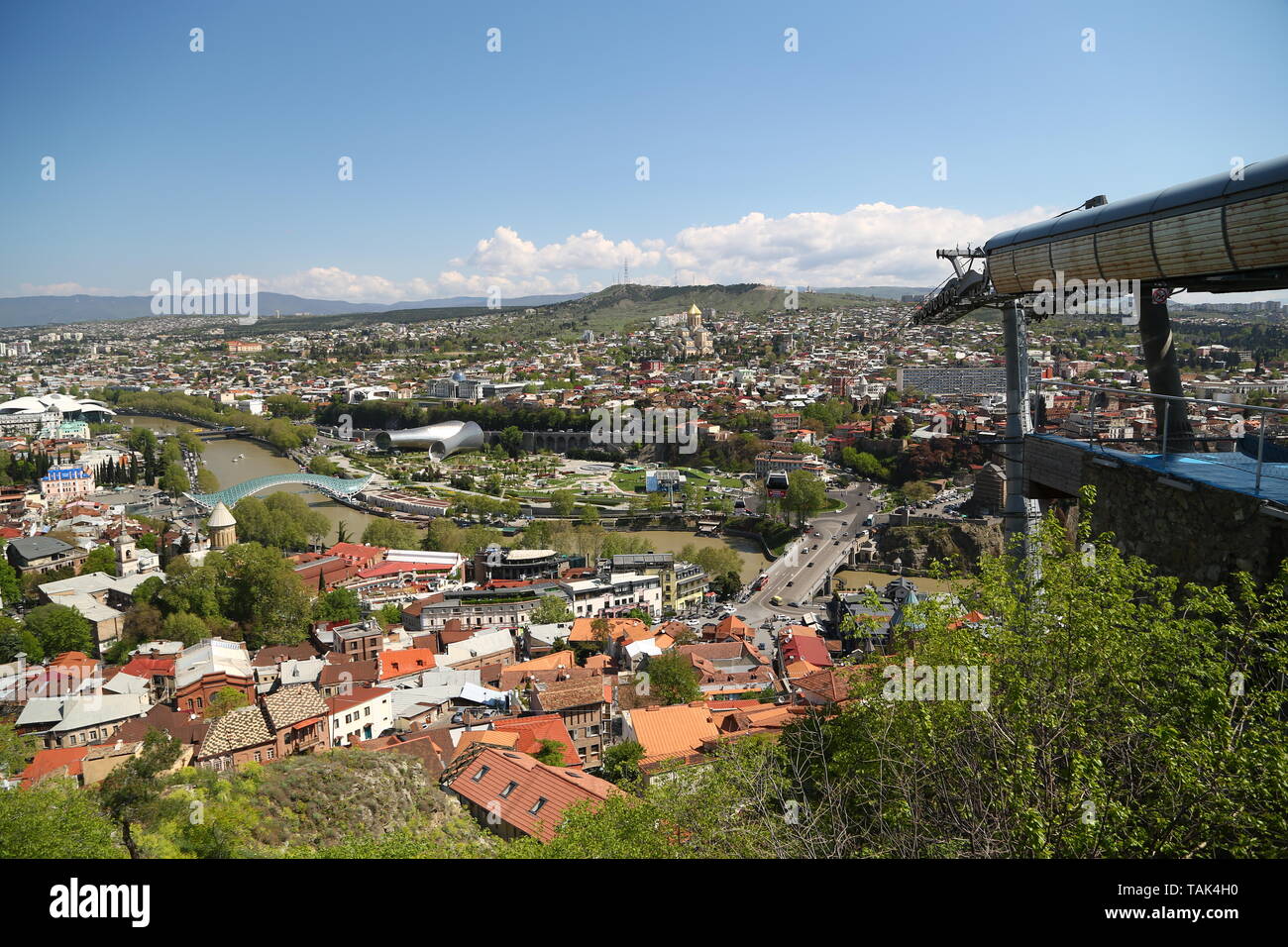 in georgia tbilisi the view of the city from the top of the hill ...