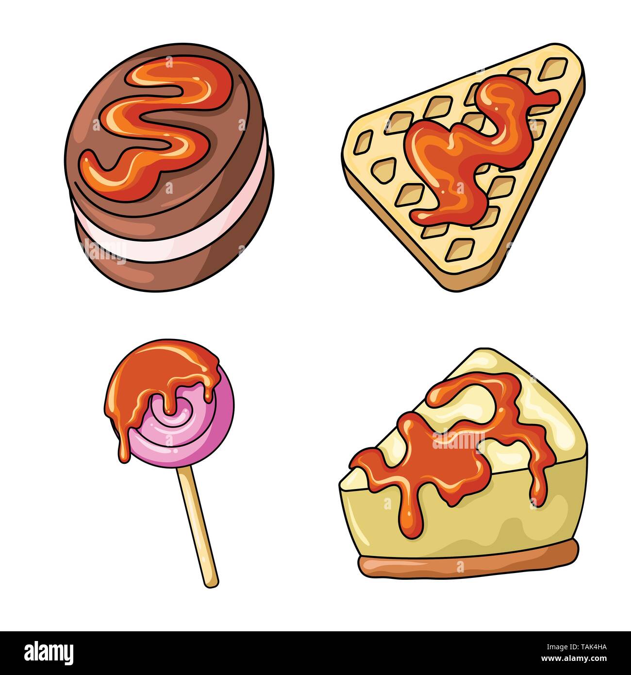 Vector design of dessert and sweet symbol. Collection of dessert and ...