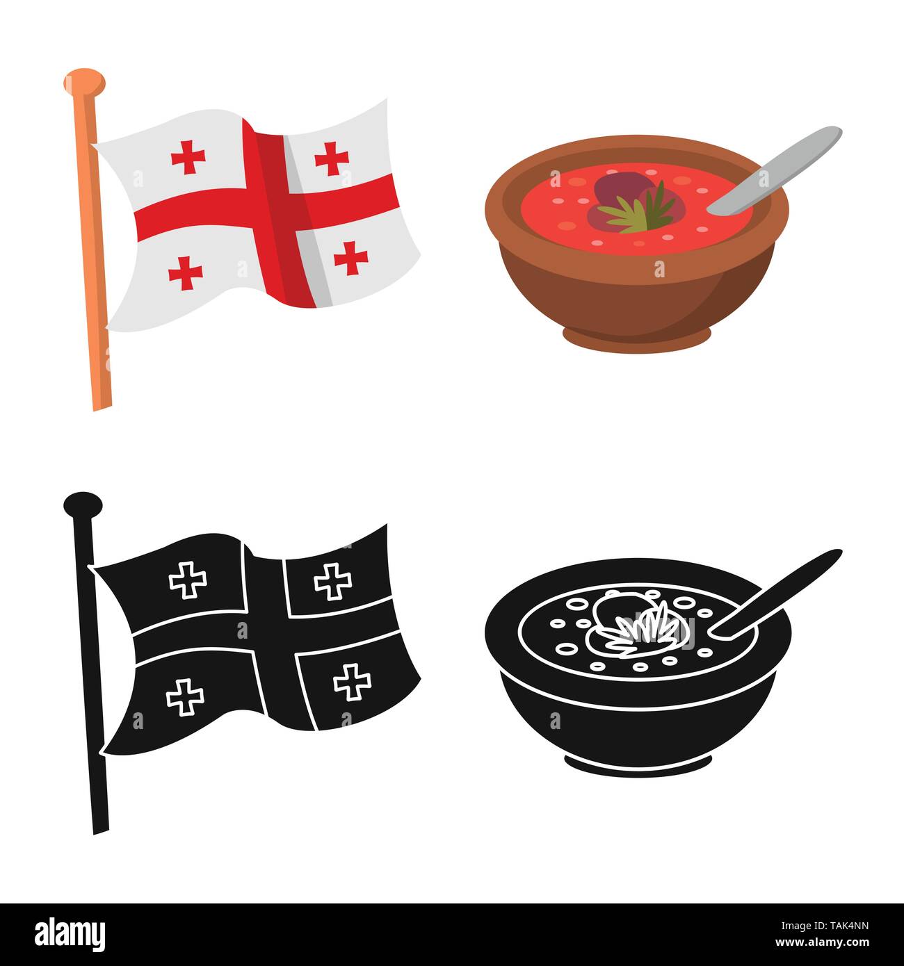 Vector illustration of culture and sightseeing sign. Collection of ...