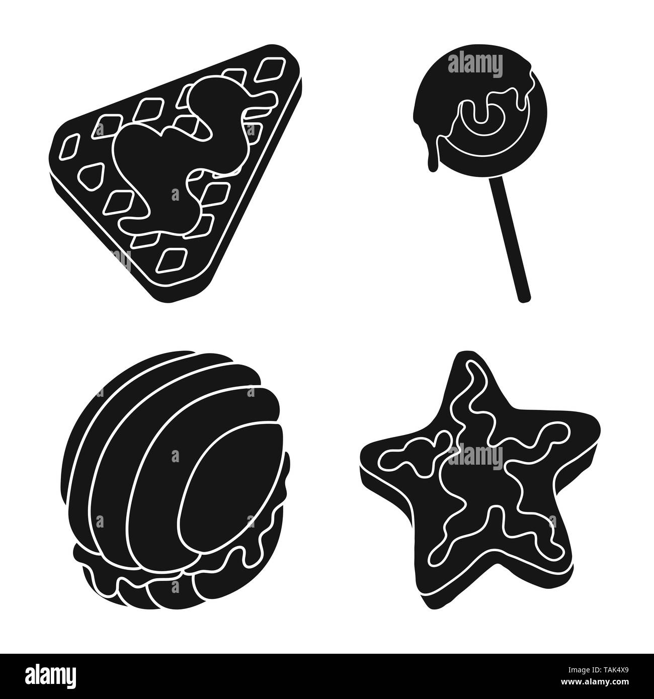 Isolated object of sweetness and product icon. Set of sweetness and ...