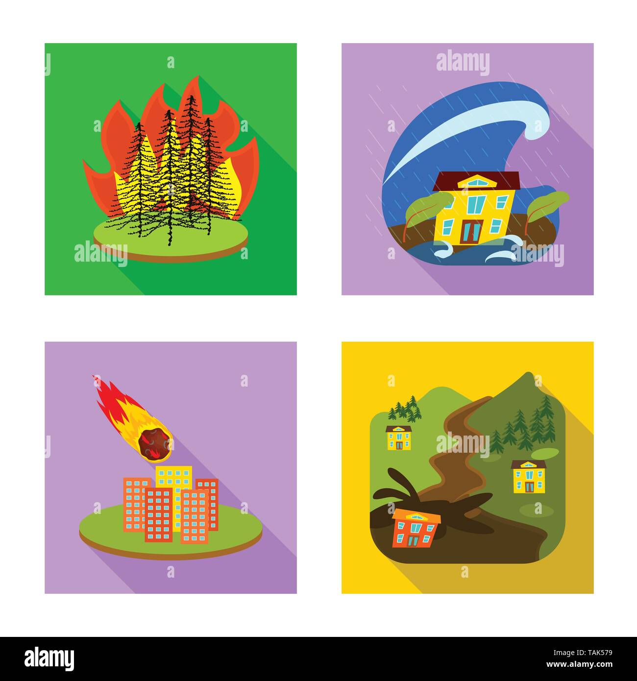 Isolated object of collapse and environment symbol. Set of collapse and ...