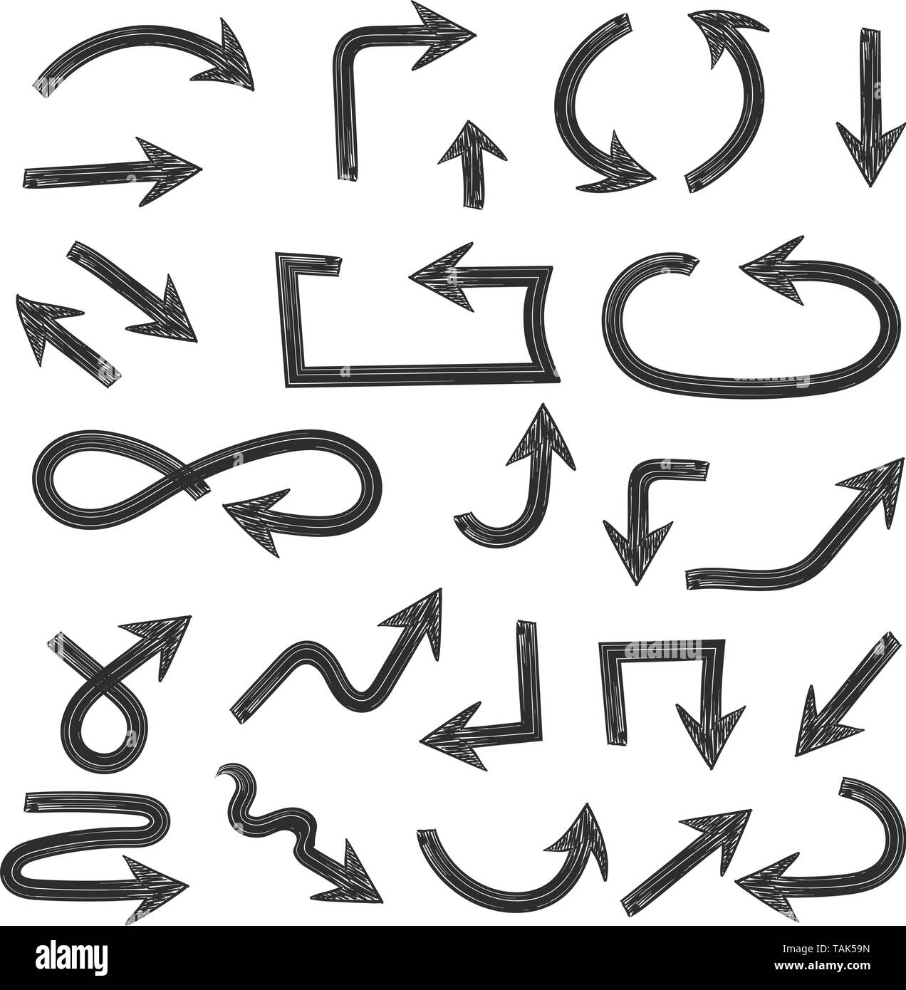 Black flat arrows. Bold icons Stock Vector Image & Art - Alamy