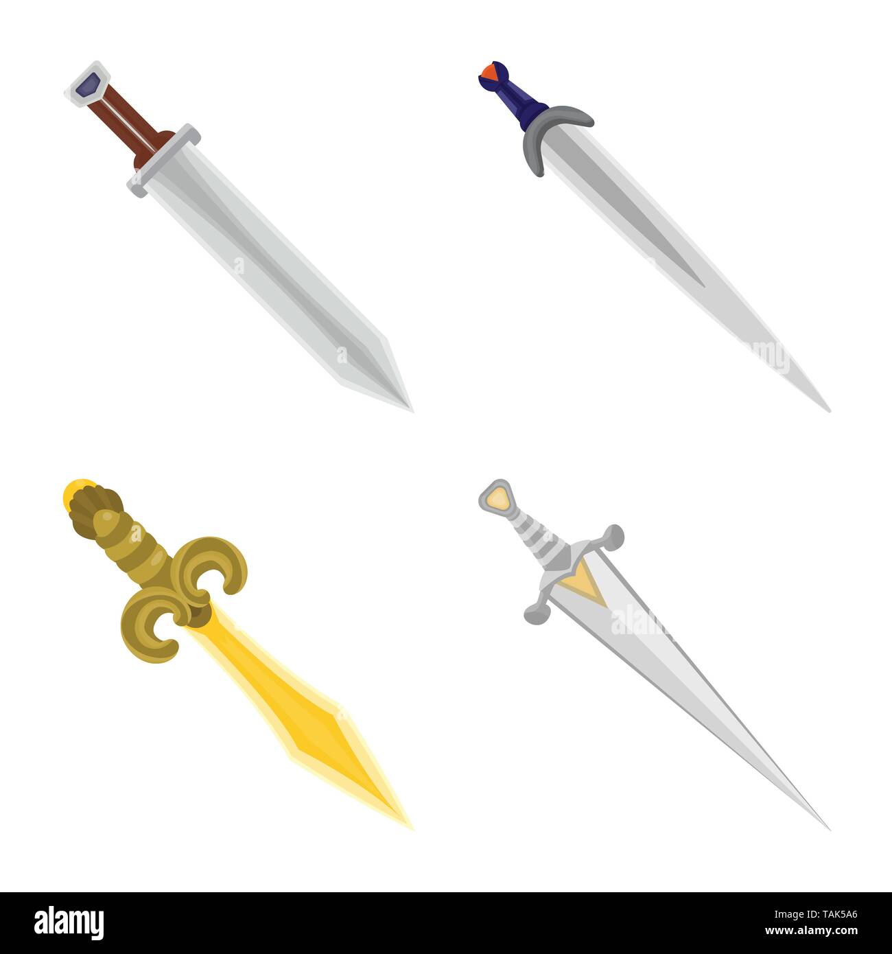 Vector illustration of sword and dagger logo. Collection of sword and ...
