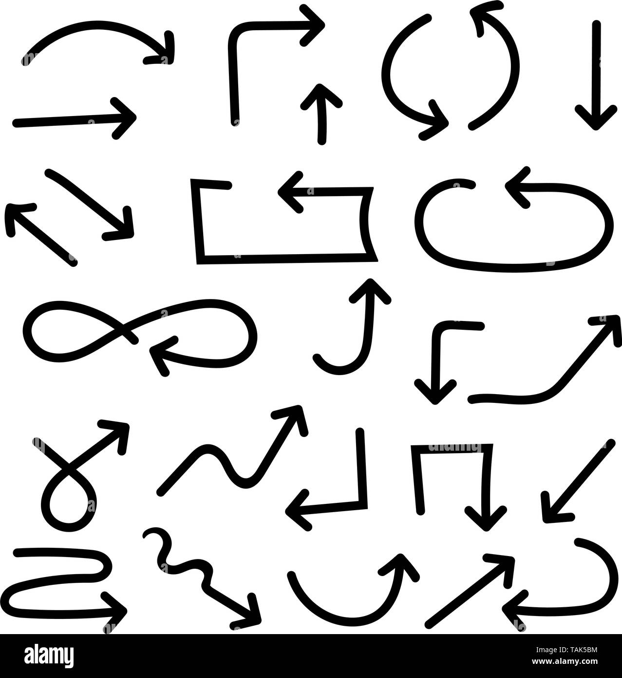 Black hand drawn arrows. Set of doodles Stock Vector Image & Art - Alamy