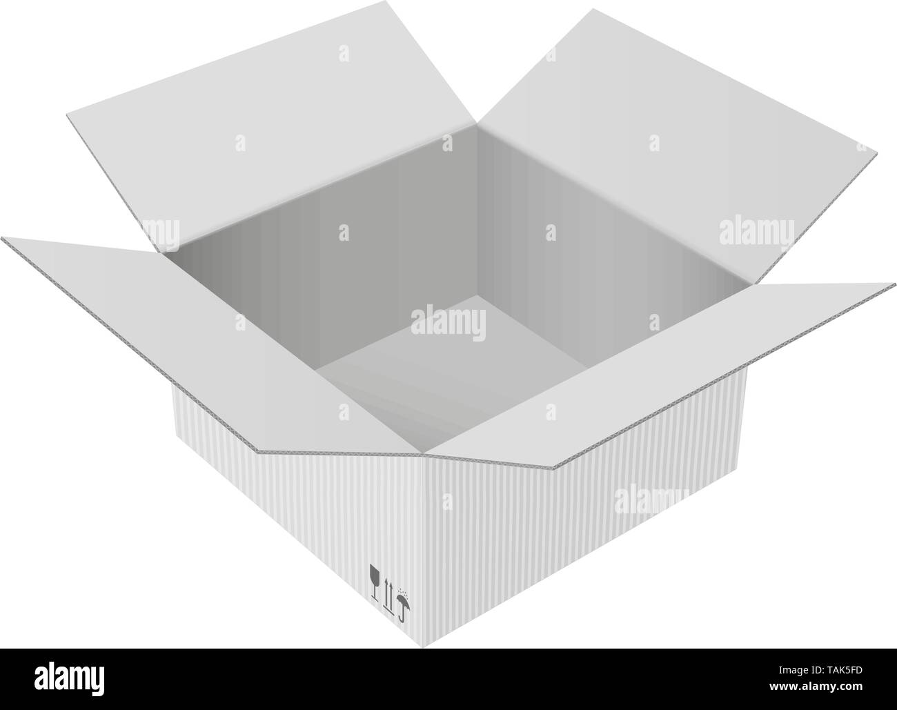 Gray shipping box. Open carton Stock Vector Image & Art - Alamy