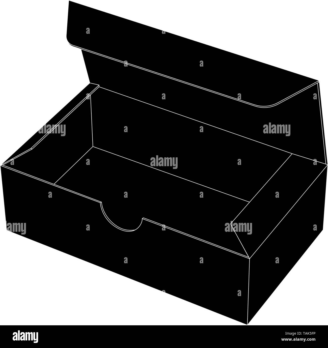 Paper box. Black outline icon Stock Vector Image & Art - Alamy