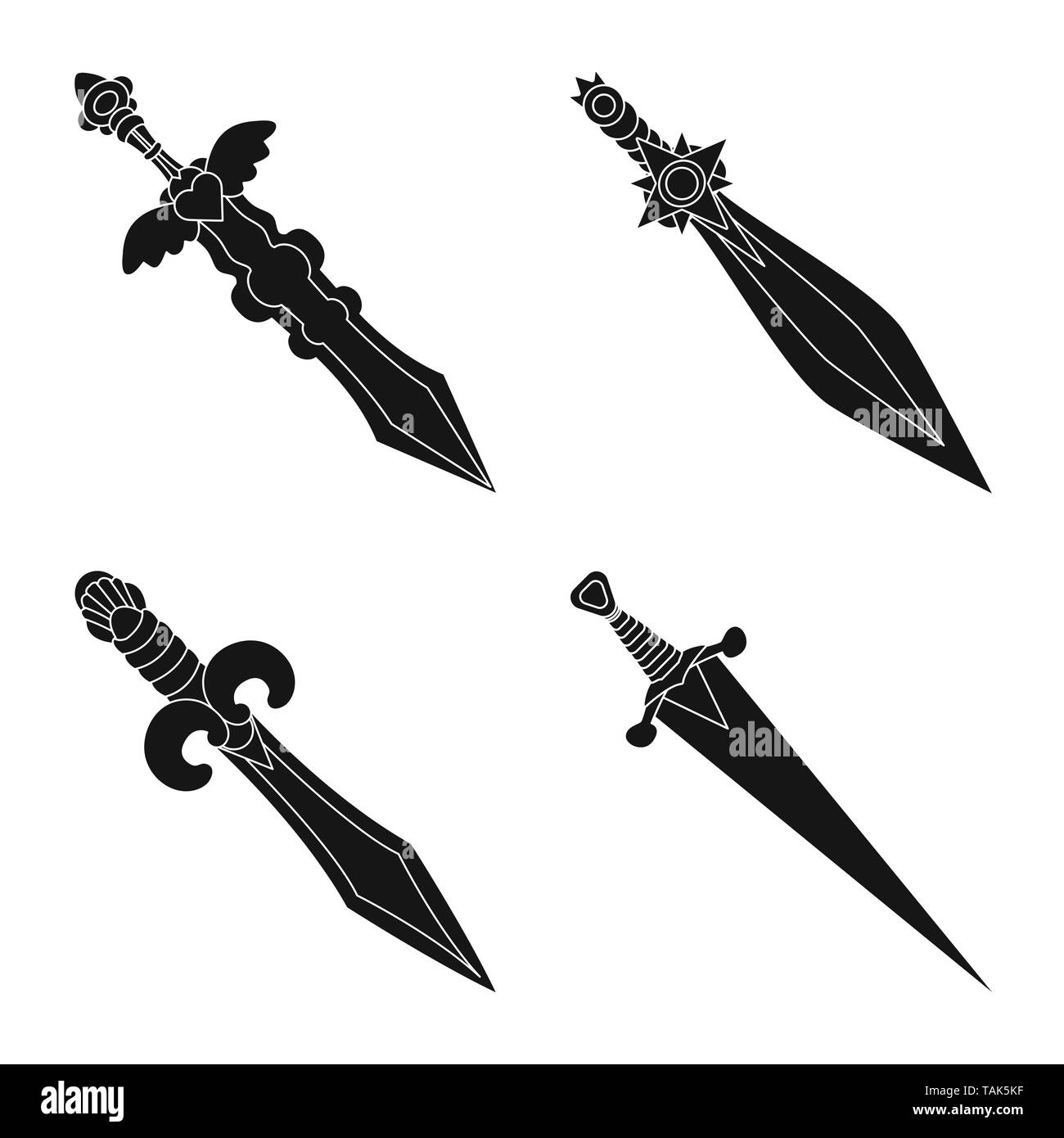 Vector illustration of sharp and blade sign. Collection of sharp and ...
