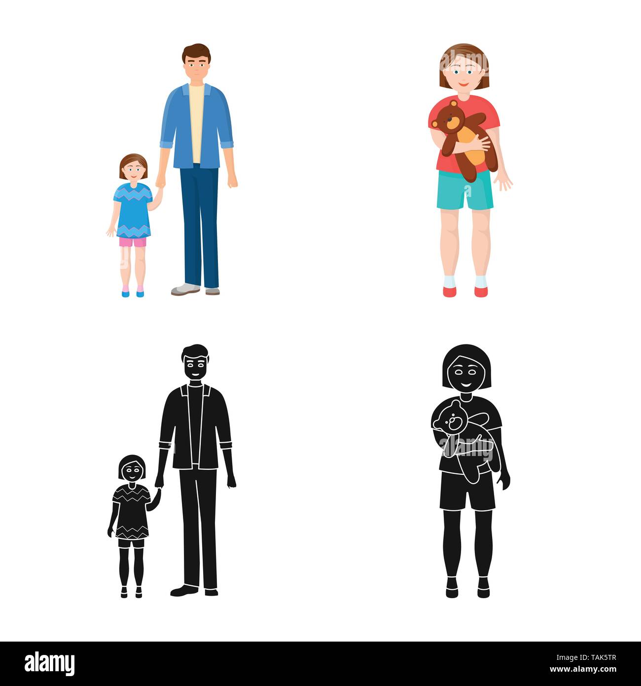 Vector illustration of character and avatar symbol. Set of character ...