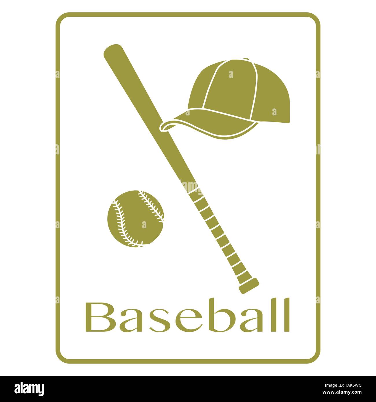 Vector illustration with baseball bat, ball, cap. Sports background ...