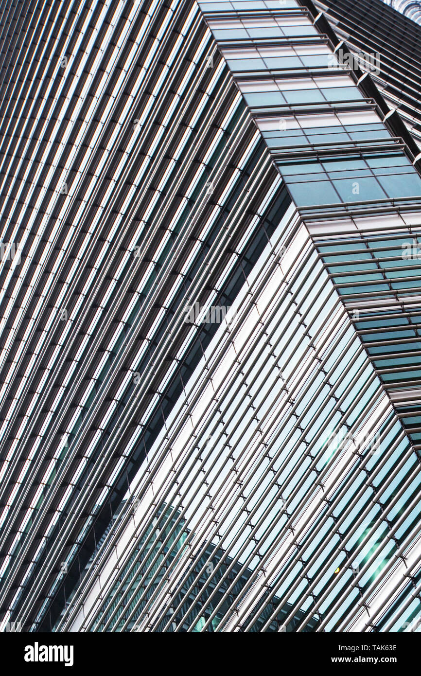 Abstract modern architecture background of the Petronas Twin Towers in ...