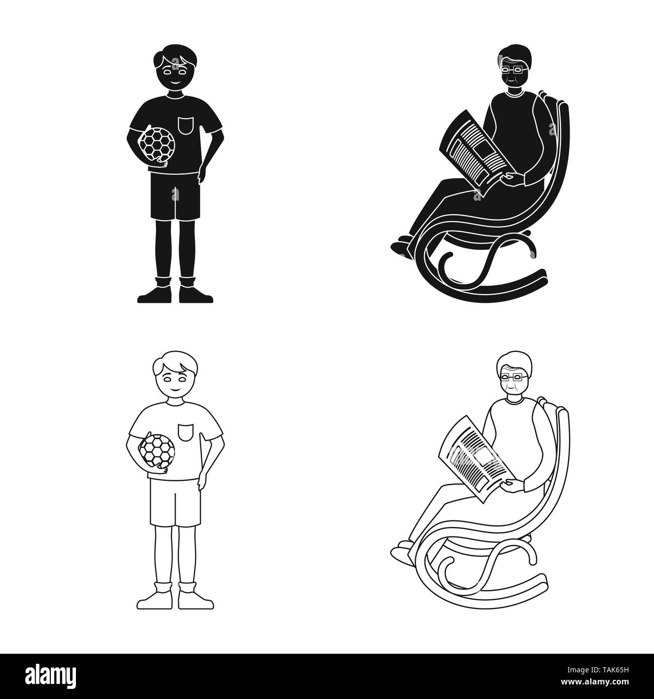 Vector illustration of character and avatar symbol. Collection of ...