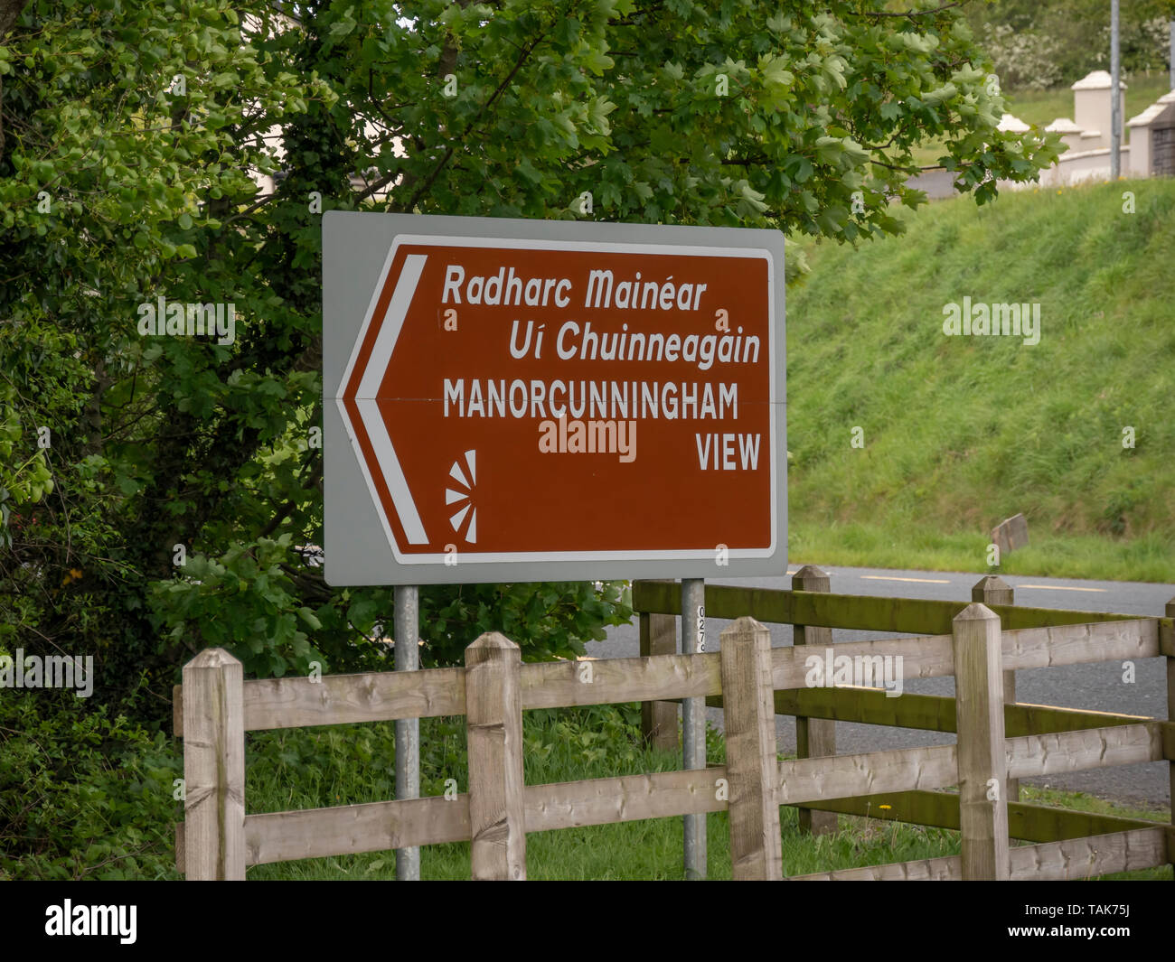 Direction sign to Manorcunningham View in Ireland Stock Photo - Alamy