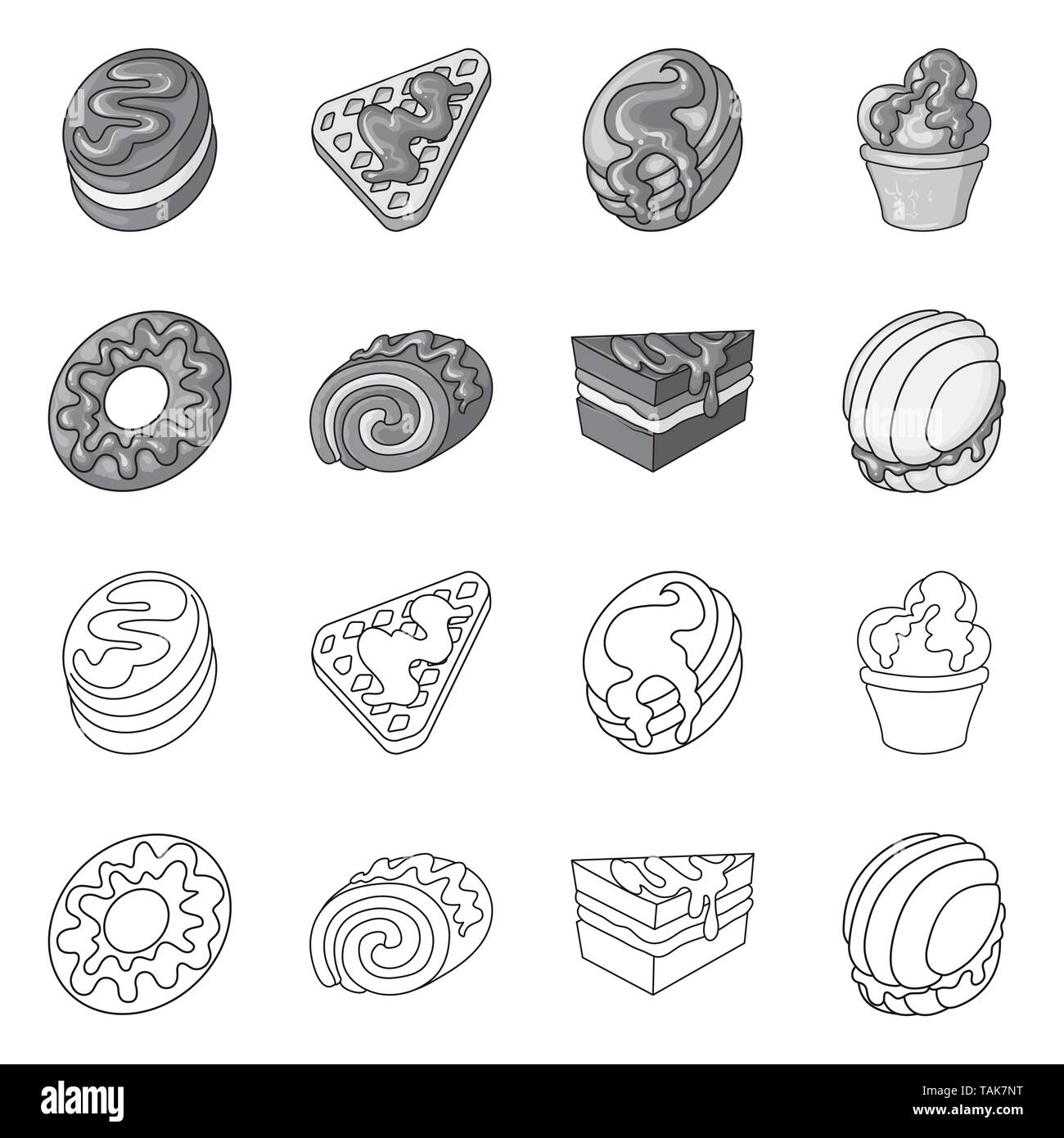 Vector design of confectionery and culinary logo. Set of confectionery ...