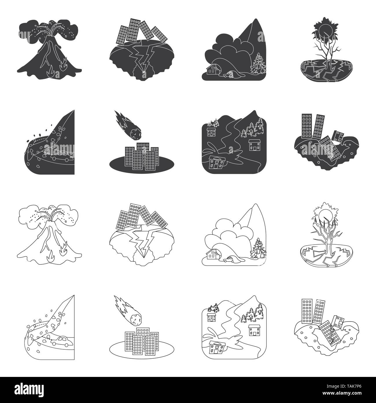 Isolated object of weather and distress symbol. Collection of weather ...