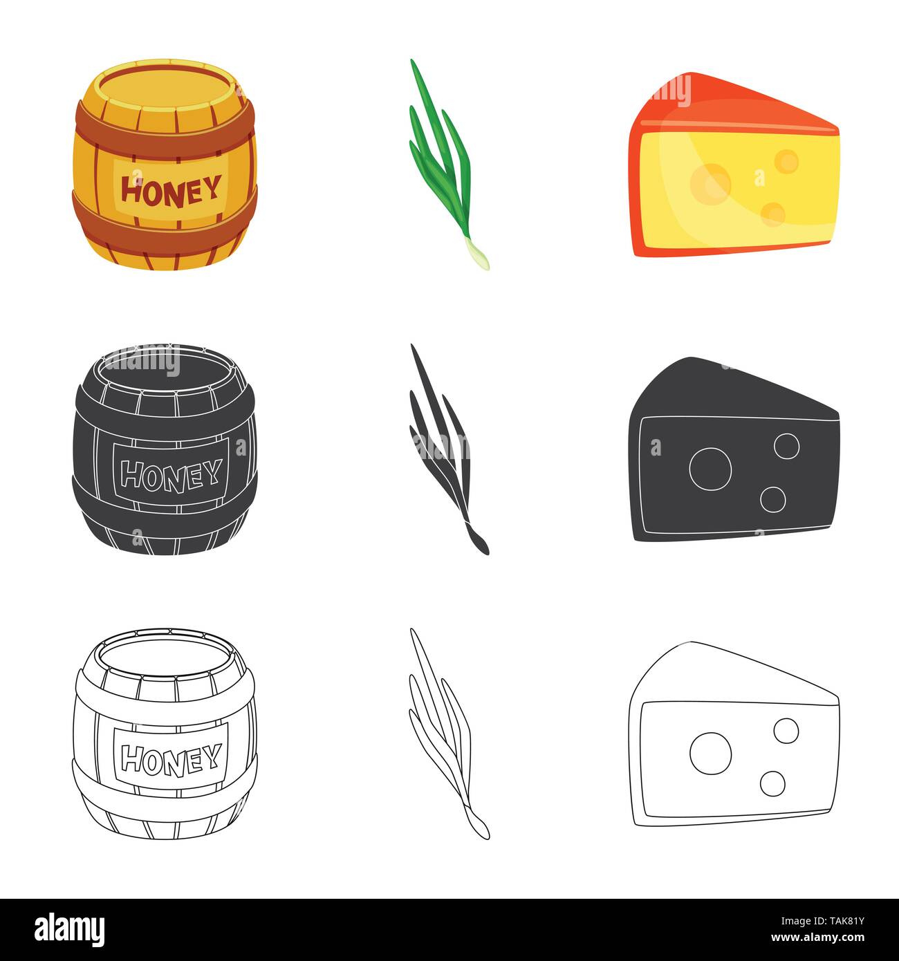 Vector design of taste and product logo. Set of taste and cooking stock ...