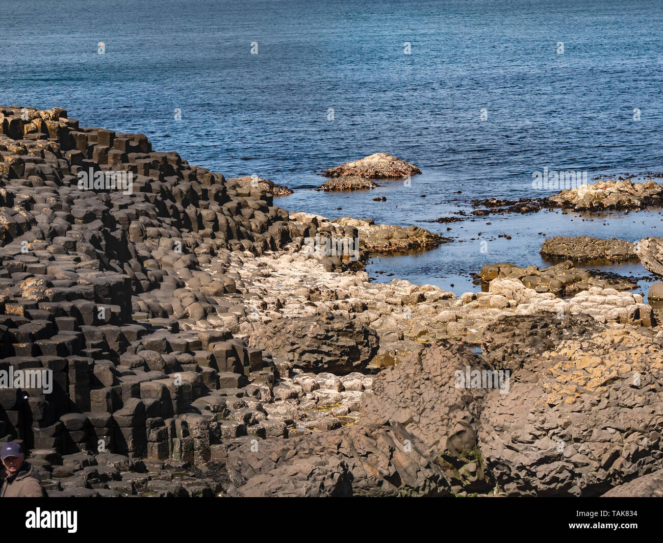 The typical rock formations of Giants Causeway in Northern Ireland ...
