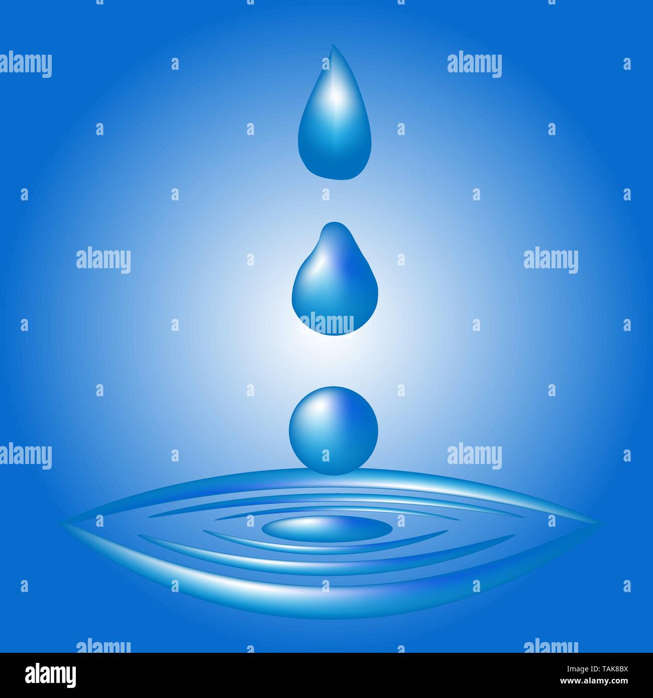 Realistic Transparent Drop and Circle Ripples Background Stock Vector ...