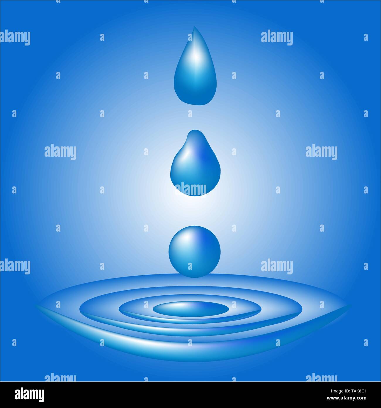 Realistic Transparent Drop and Circle Ripples Background Stock Vector ...