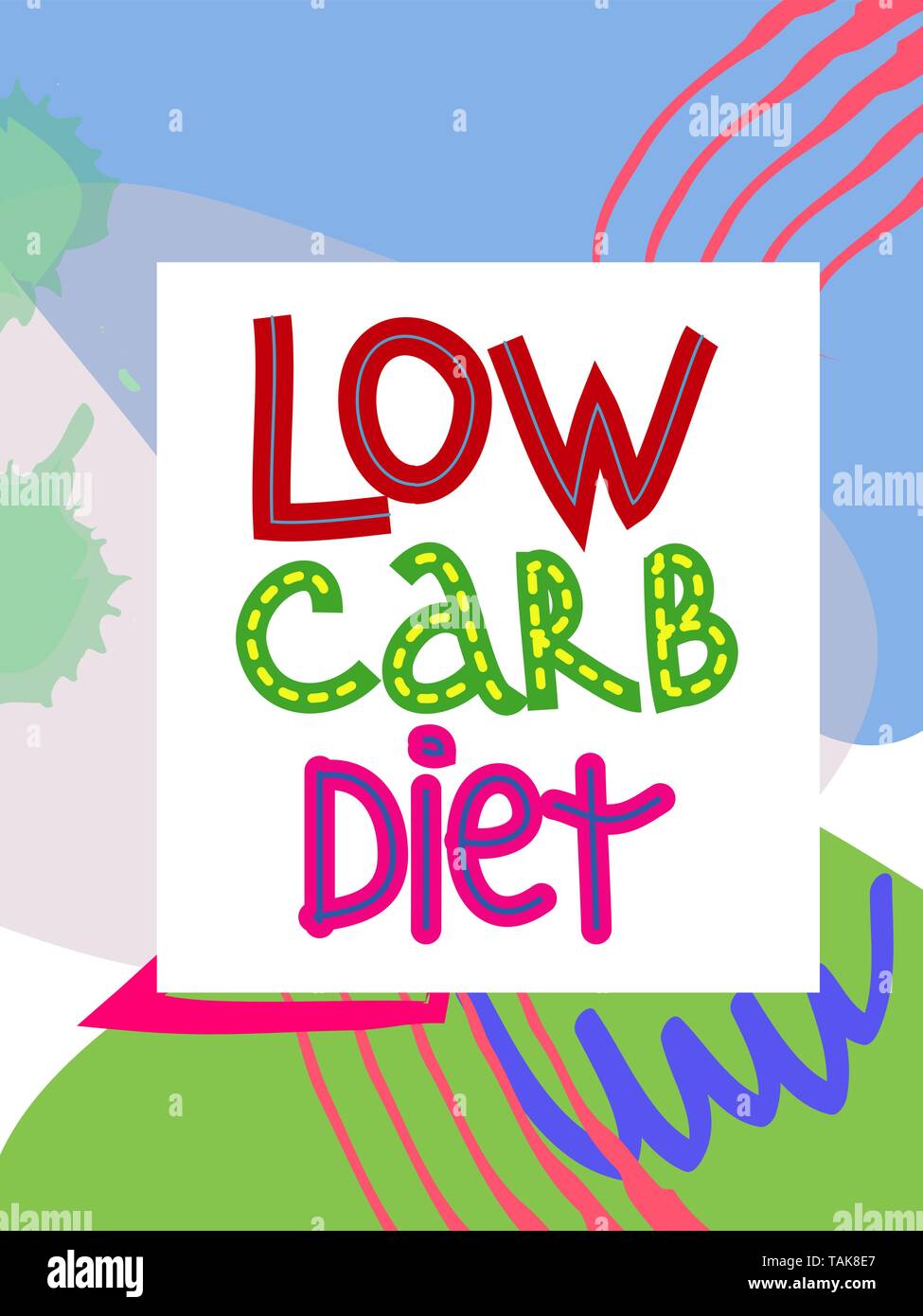Low carb diet collage lettering. Ketogenic eating slogan, phrase on ...