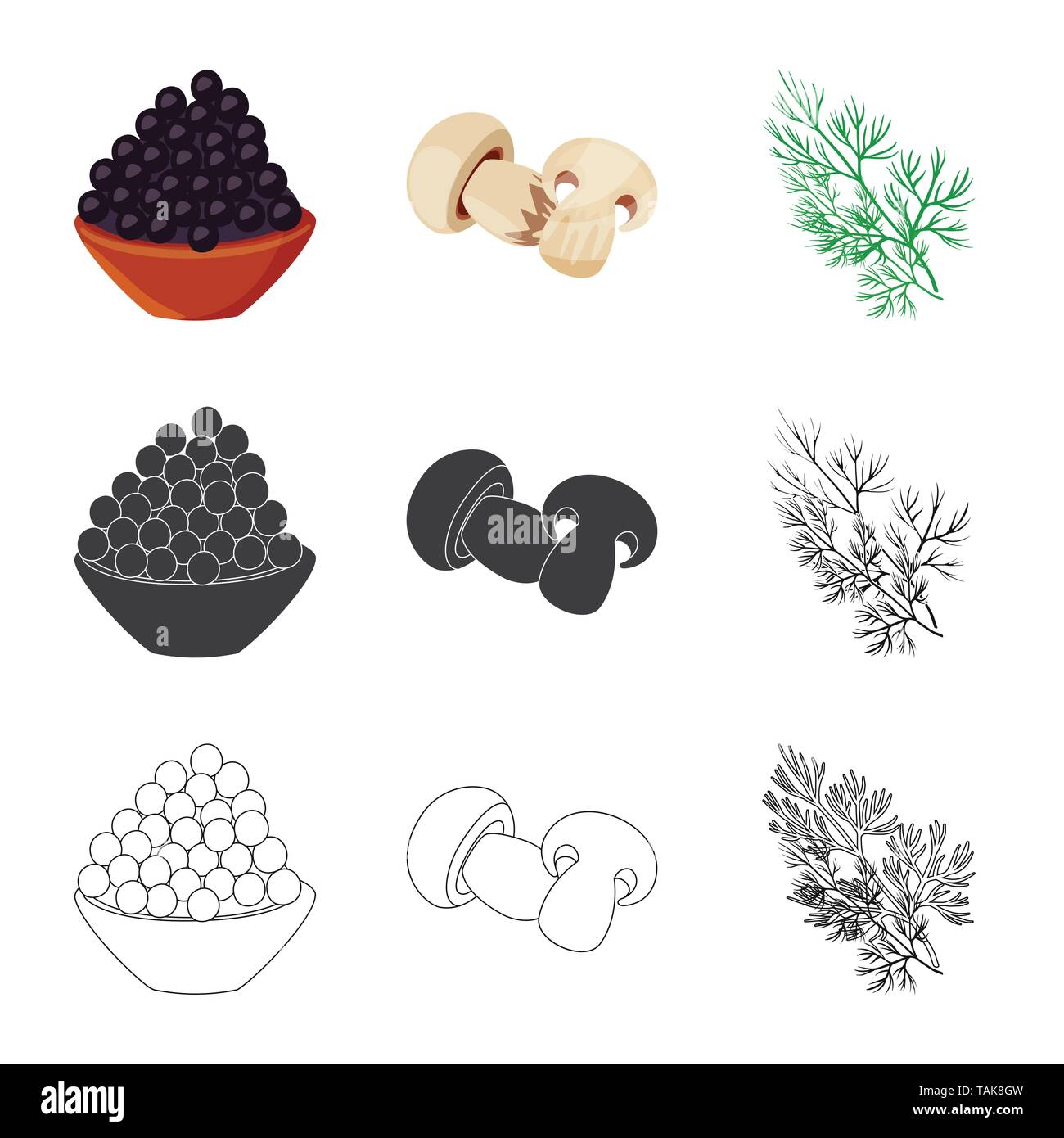 Isolated object of taste and product symbol. Collection of taste and ...