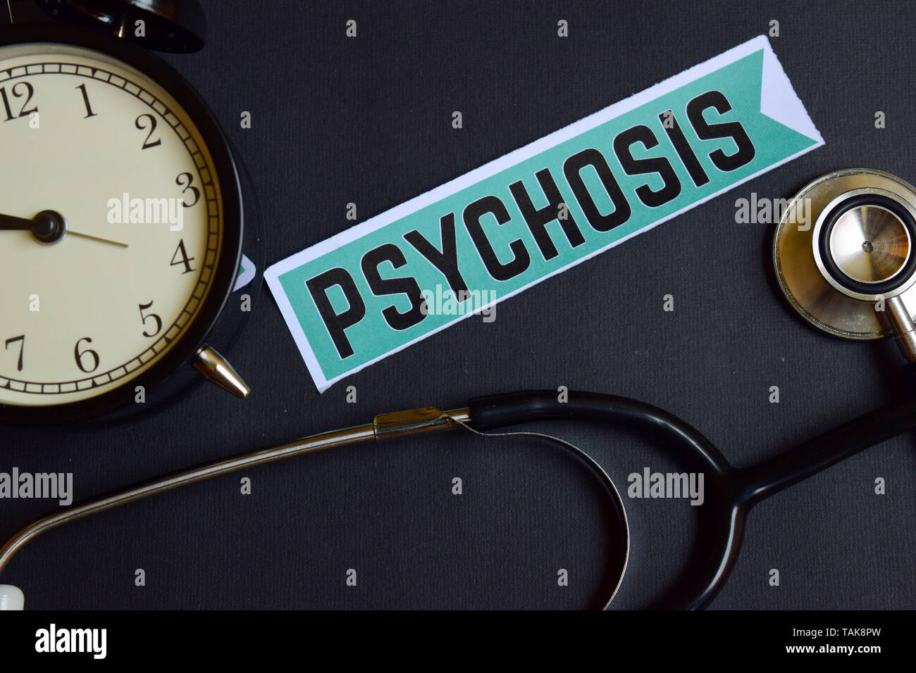 Psychosis on the print paper with Healthcare Concept Inspiration. alarm ...