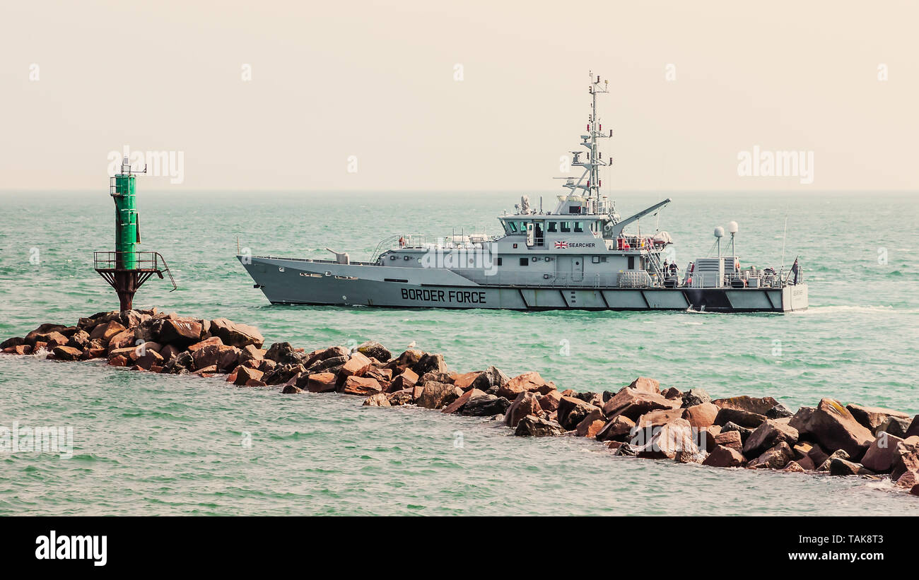 RAMSGATE, ENGLAND - MAY 23 2019 "HMC Searcher" One of four cutter ships ...