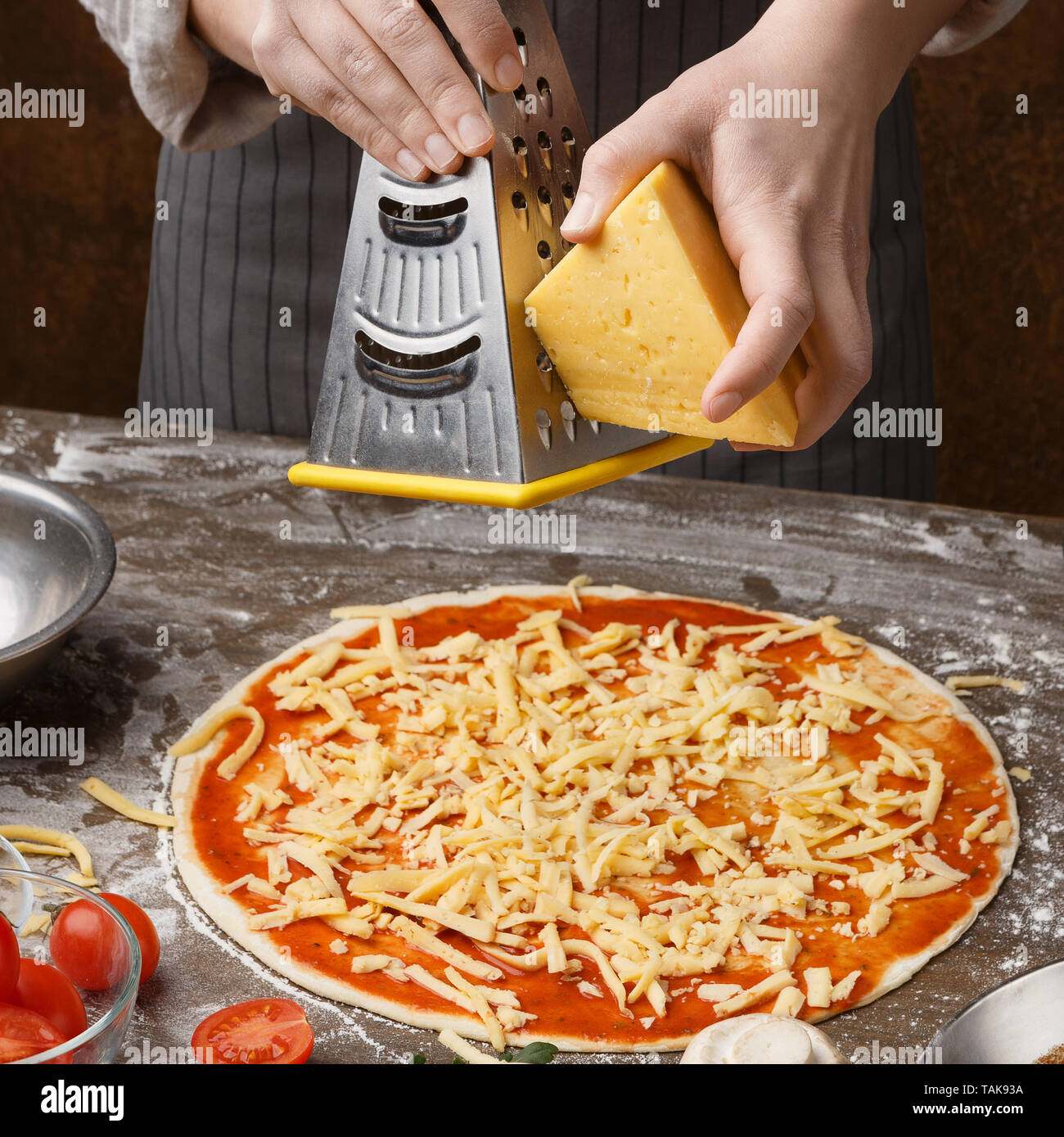 Cheese grating on table hi-res stock photography and images - Alamy