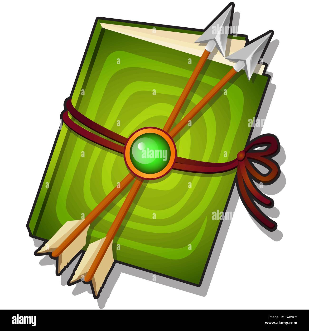 Gift decorated book with arrows isolated on a white background. Vector ...
