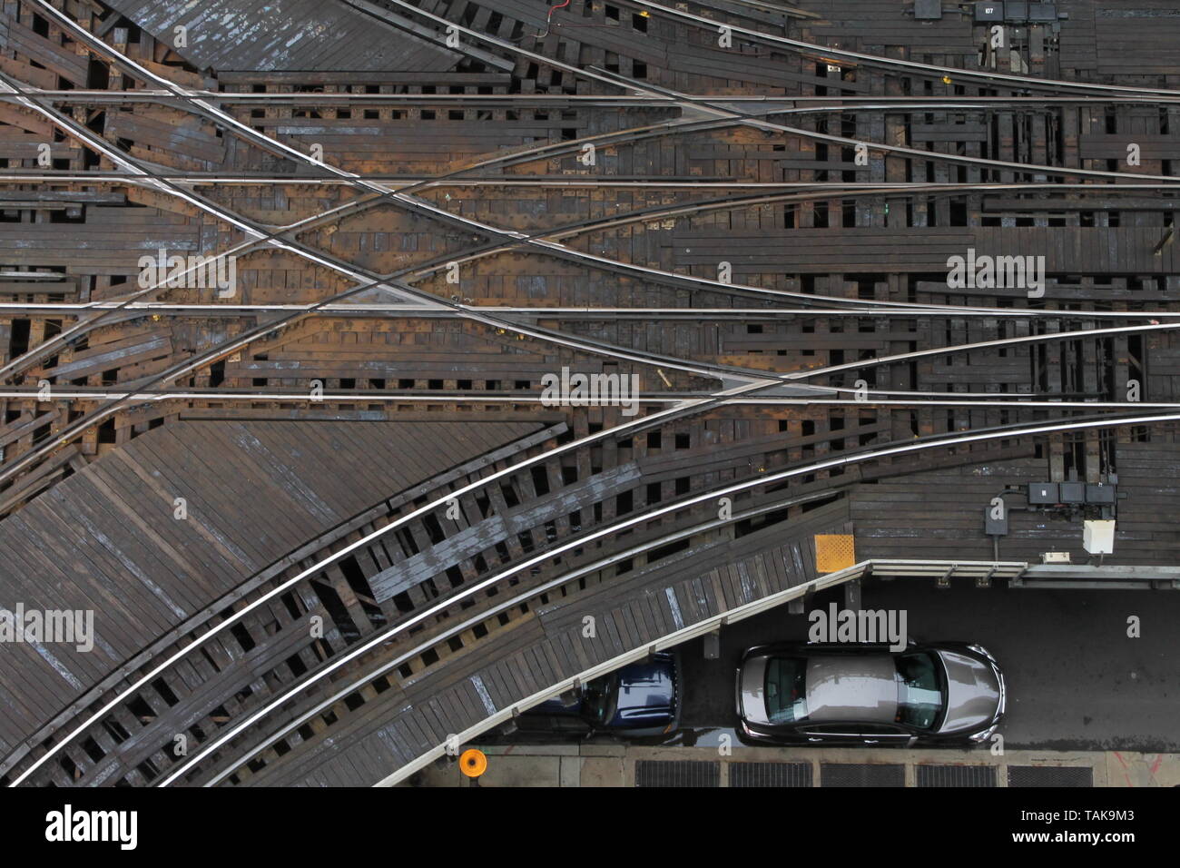 Chicago CTA L elevated tracks in the loop, downtown Chicago, Illinois ...