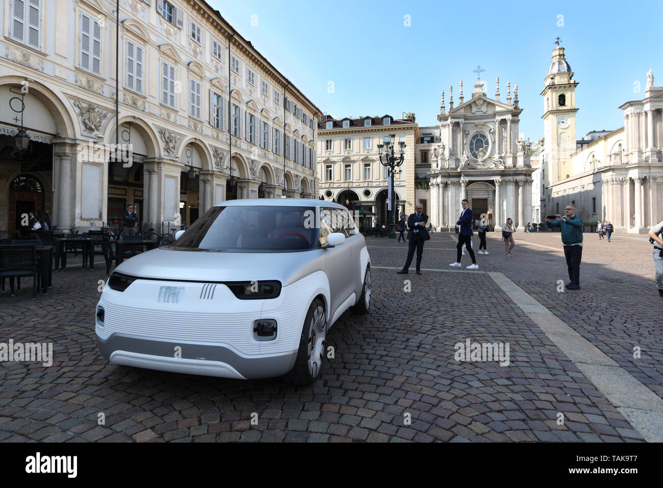 Fiat concept car unveiled in Piazza San Carlo, Turin, Italy in May 2019 ...