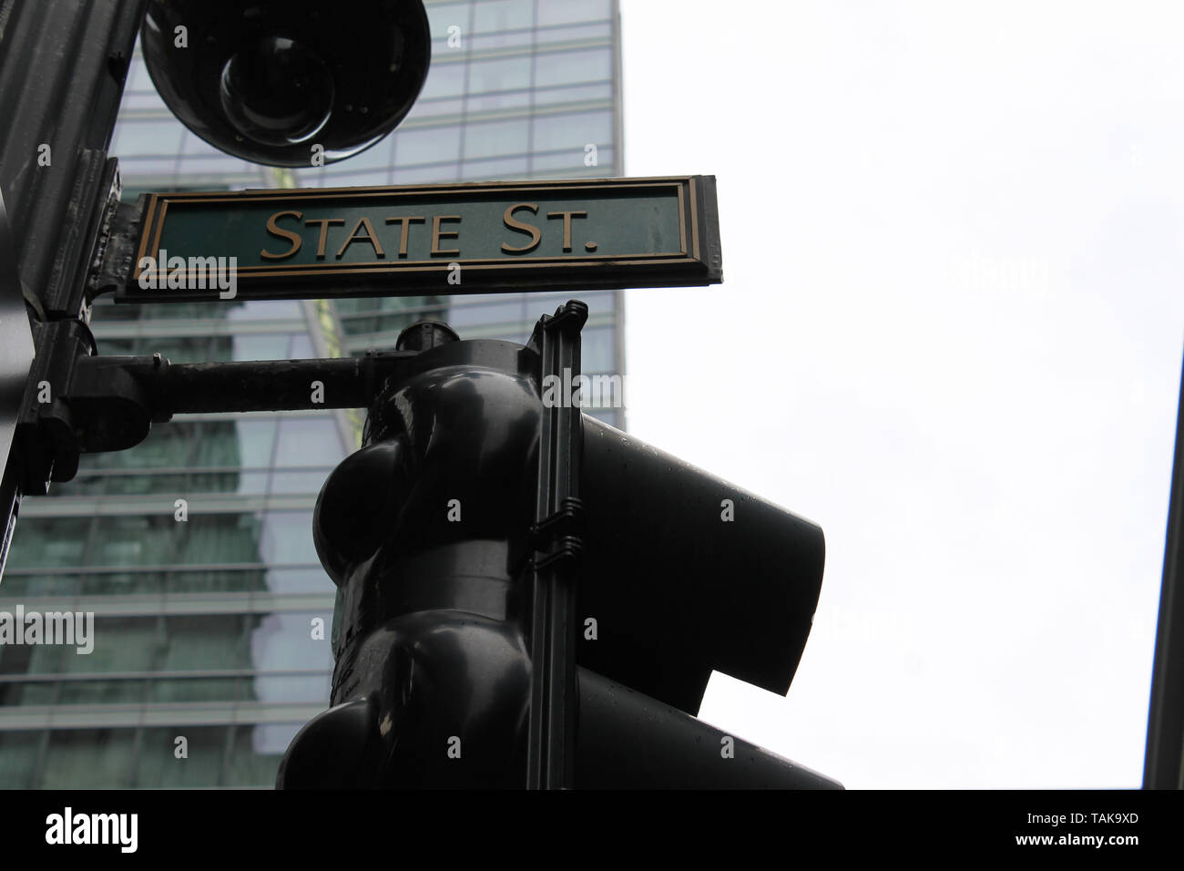 Street sign at the intersection of State and Lake St in the Loop ...