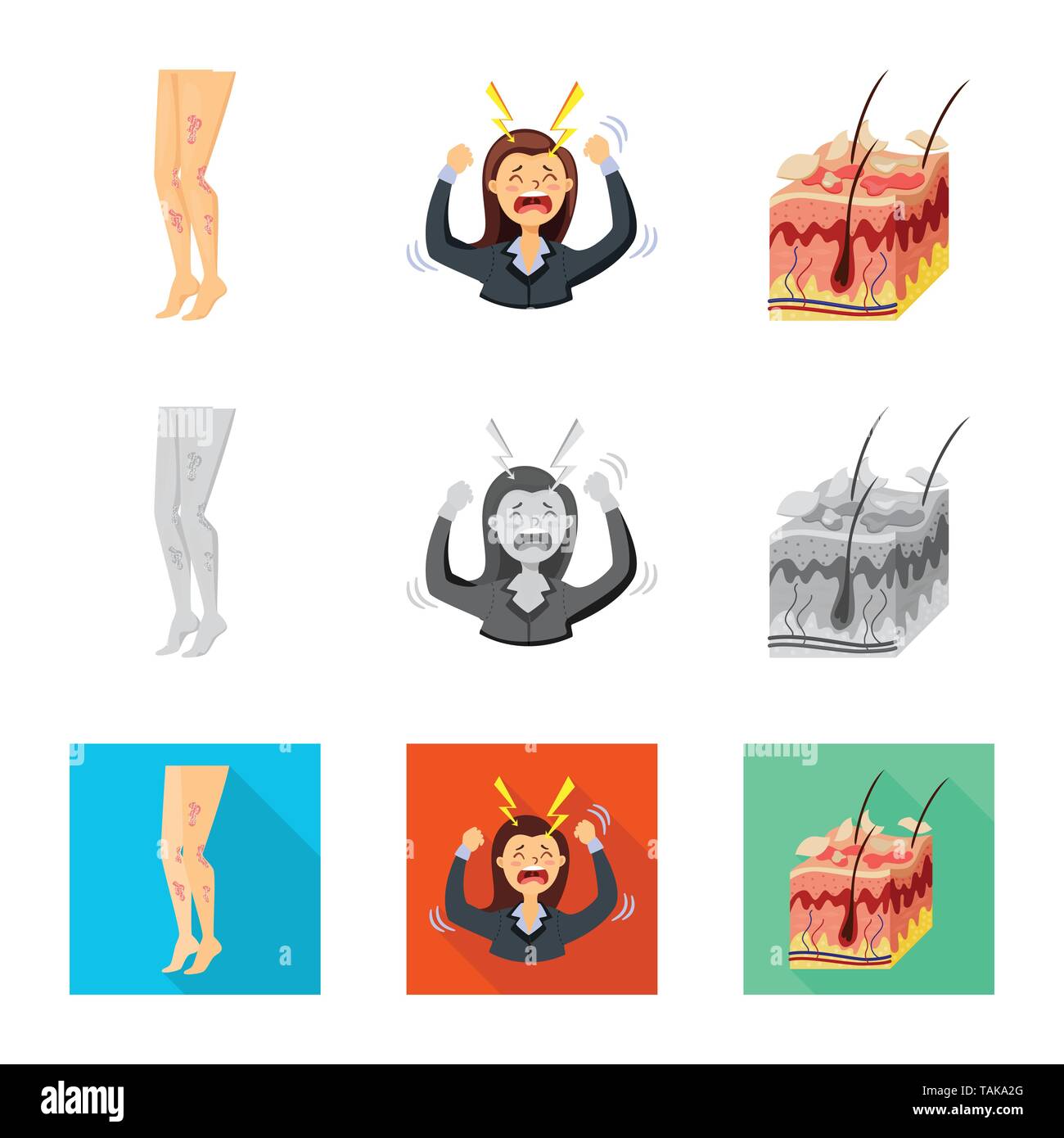 Vector design of medical and pain logo. Set of medical and disease ...
