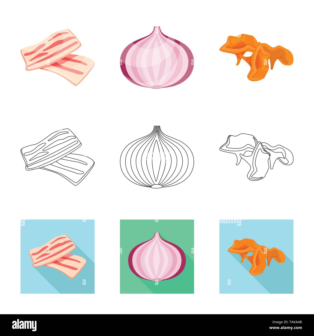 Vector illustration of taste and product sign. Set of taste and cooking ...