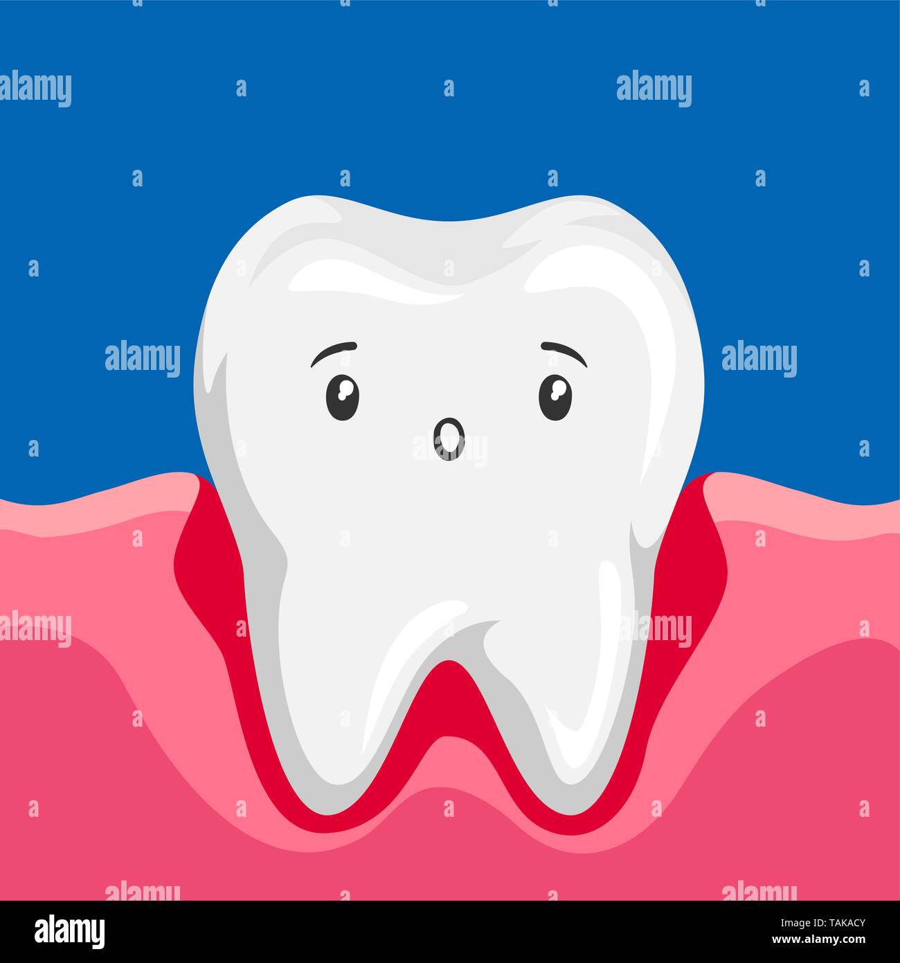 Illustration of sick tooth with inflamed gums Stock Vector Image & Art ...