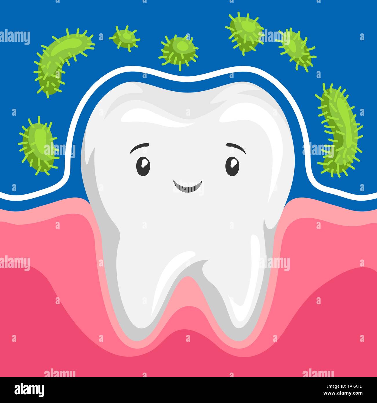 Illustration of tooth is protected from bacteria Stock Vector Image ...
