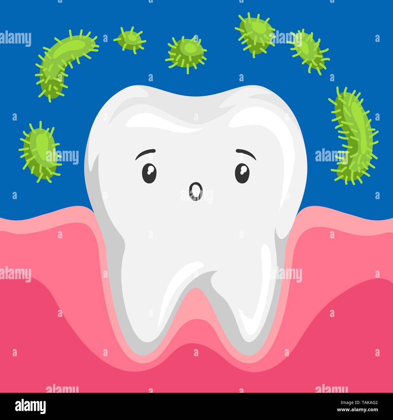 Cartoon Bacteria On Teeth