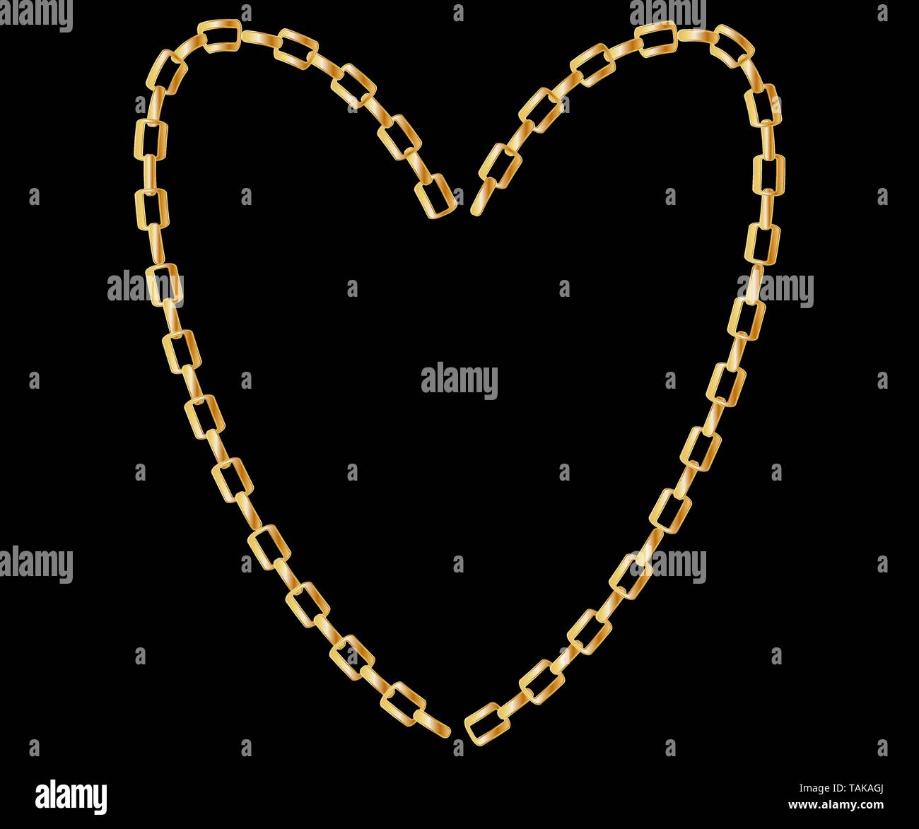 Thick golden chain - heart frame. Jewelry decoration Stock Vector Image ...