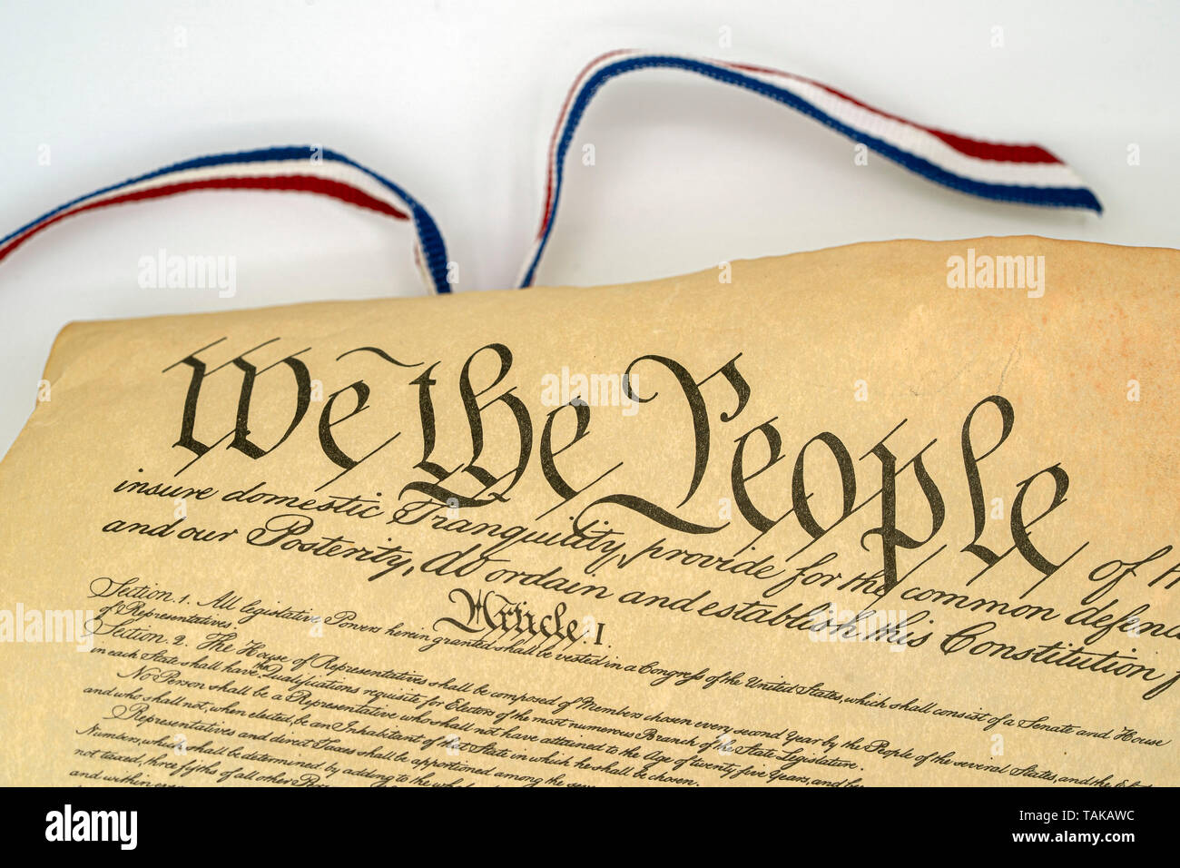 we the people usa constitution paper on white background Stock Photo ...