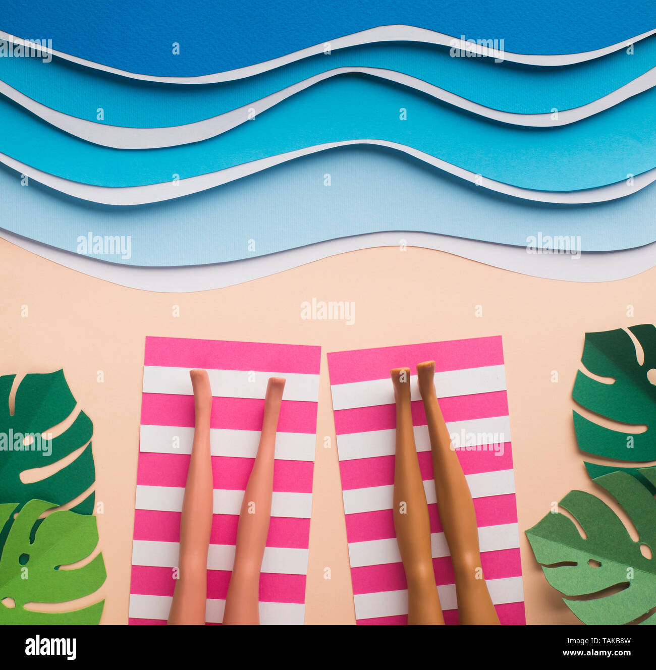 Summer background with women legs sunbasing near sea Stock Photo - Alamy