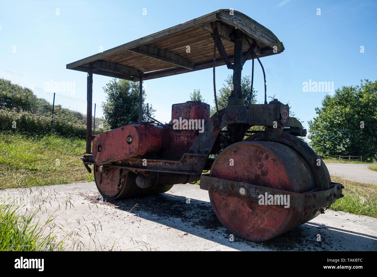 old paving roller Stock Photo - Alamy